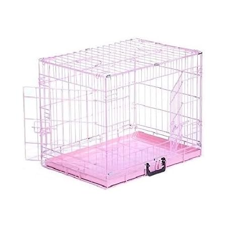 PGO Dog Cage Puppy Crate Pink Pet Carrier (Small 24", Pink) : Amazon.co ...