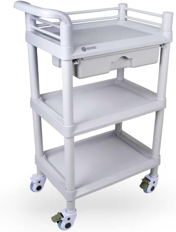 Amazon.com: BodyMed 3-Tier Medical Utility Cart with Drawer and Shelves ...