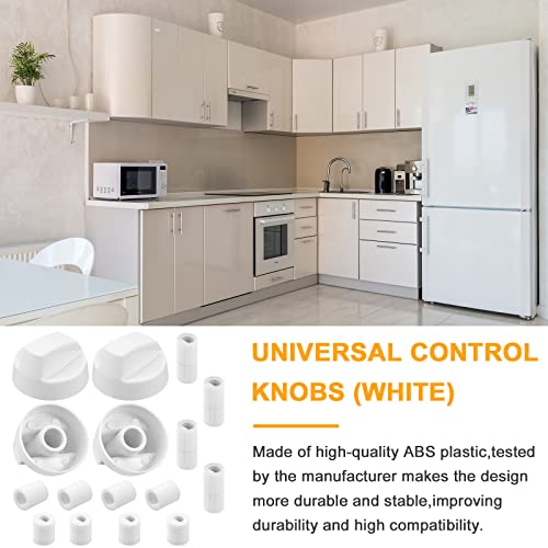 AMI PARTS Universal White Control Knobs with 12 Adapters 4-Pack ...