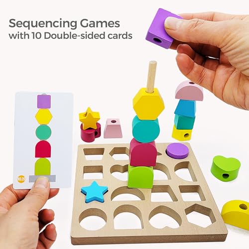 Jispring Puzzle Games for Dementia, 3-in-1 Color Matching Shapes ...