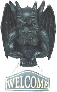 Amazon.com: Gargoyle Welcome Wall Art Plaque: Collectible Figurines ...