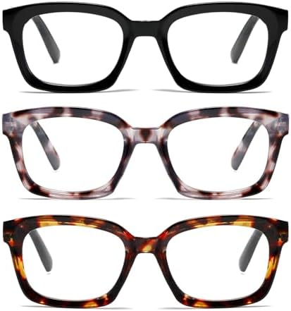 Amazon.com: Dccdllo 3 Pack Reading Glasses for Women, Blue Light ...