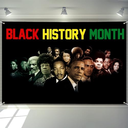 Amazon.com: Arosche Large Black History Month Banner 72" x 48 ...