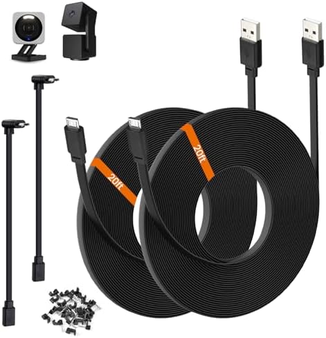 Amazon.com : 2-Pack 30ft Power Extension Cable Compatible with Wyze Cam ...