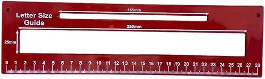 SEVEN4-UK Red Royal Mail PiP Size Guide Ruler – Letter & Large Letter ...