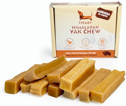 Treaby Himalayan Yak Chews for Dogs & and Puppies Box of 10 Medium ...