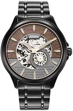 Titan Mens 50.30 x 12.45 x 43.50 mm Maritime II Black Dial Stainless ...