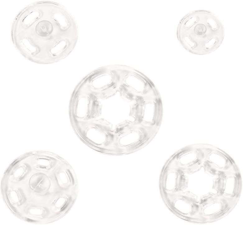 Amazon.com: 100Pcs Plastic Snap Fasteners Press Button Transparent ...