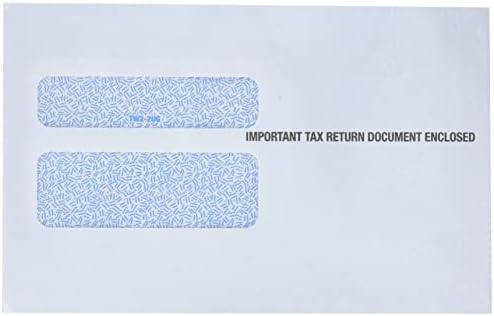 Adams W-2 Envelopes, for Standard IRS W2 Forms, Gummed Double Window ...