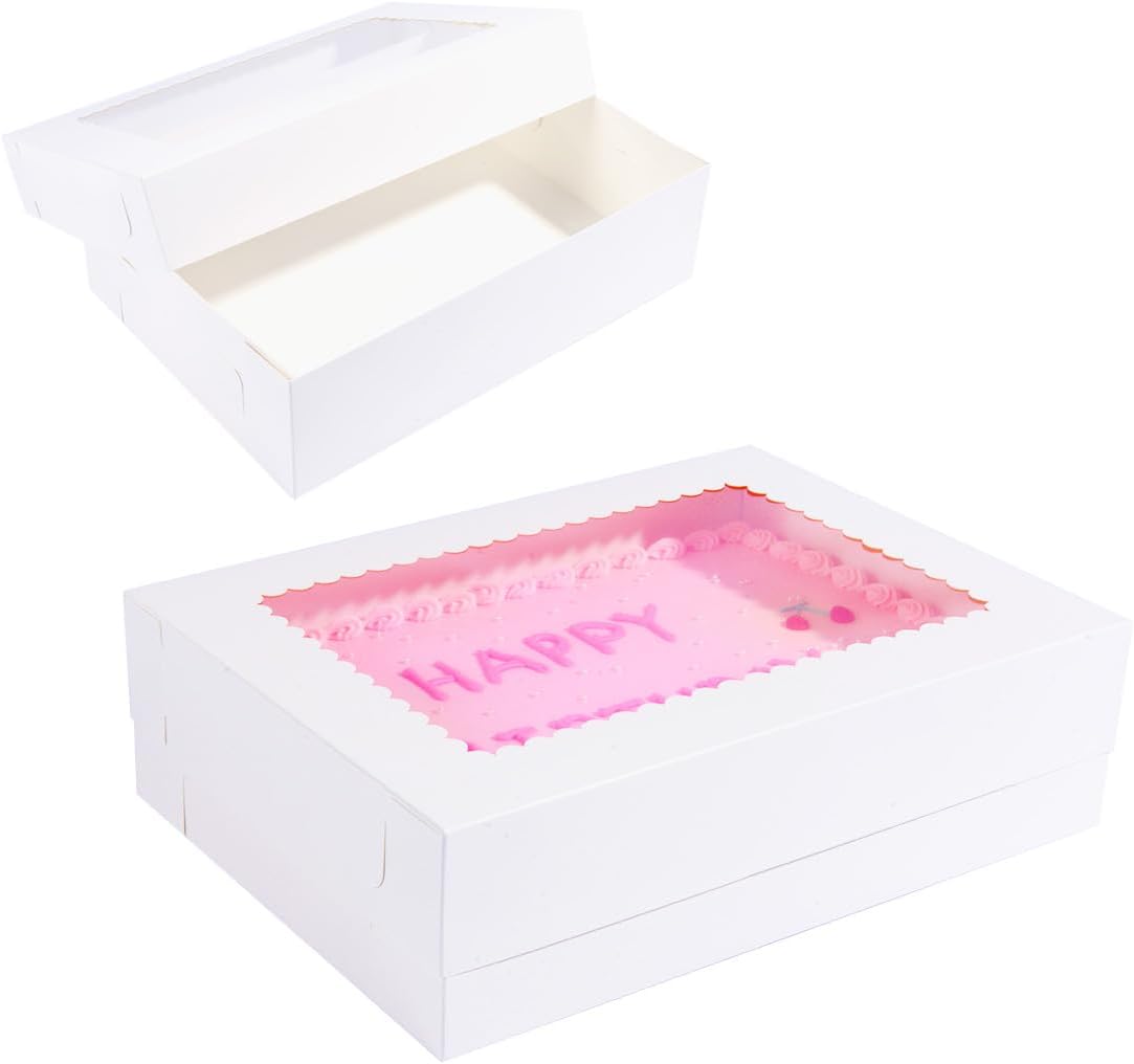 Amazon.com: Huoshange 14x10x4 Inches 10 Pack Cake Boxes with Window ...