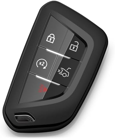 Amazon.com: YINEOR for Cadillac Key Fob Cover Leather Car Key Case ...