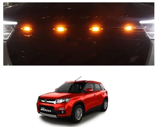 Trigcars Vitara Brezza 2018 Car Smoked LED Lens Front Grill Day And ...