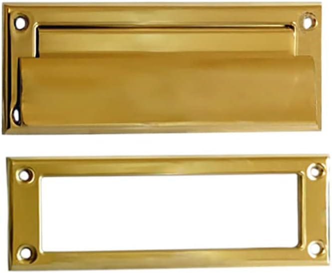 QCAA Solid Brass Mail Slot, with Solid Brass Interior Frame, 13" x 3. ...