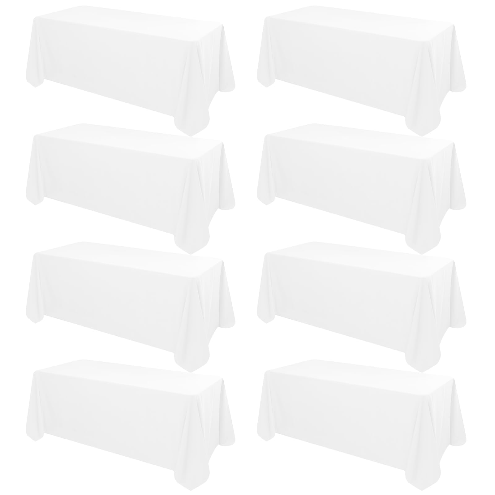 8 Pack Tablecloth 90 x 156 inch Polyester Table Cloth for 8 Foot ...