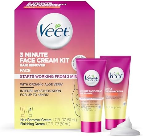 Amazon.com : Veet 3 Minute Facial Hair Removal Cream for Women ...