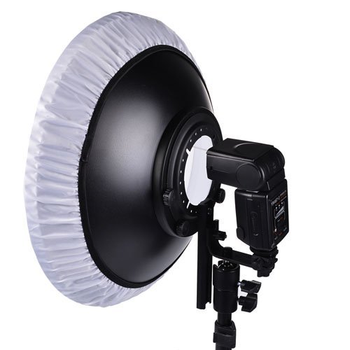 CowboyStudio 16" Speedlite Flash Beauty Dish Reflector Black White with ...