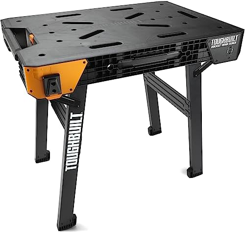 ToughBuilt - QuickSet Work Bench, Large Work Surface, Metal Legs ...
