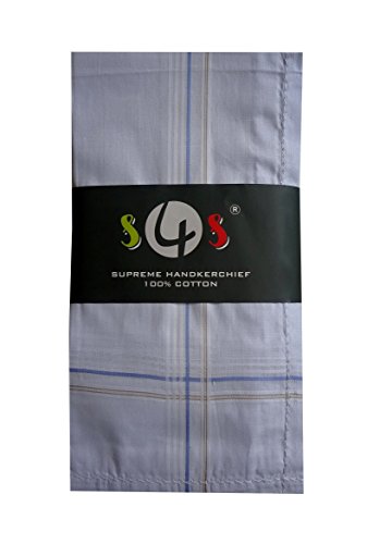 Buy S4S Men's 100% Cotton Supreme Handkerchiefs (Light Coloured_46CM X ...
