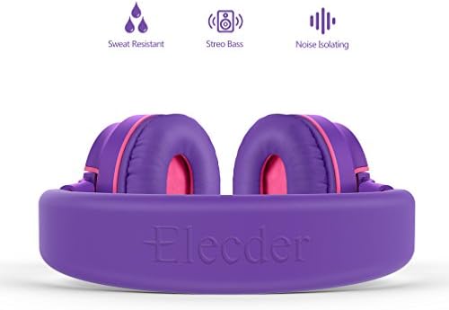 Elecder i36 어린이 헤드폰 어린이 소녀 소년 소년 청소년 접이식 조정 가능한 귀 헤드폰 3.5mm 잭 호환 핸드폰 ...