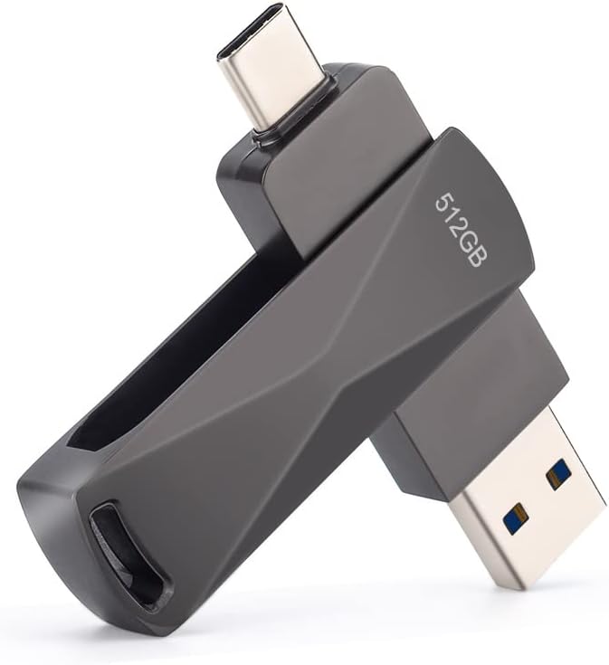 USB Stick 512 GB USB C Flash Drives, USB-A & Type-C OTG Memory Stick ...