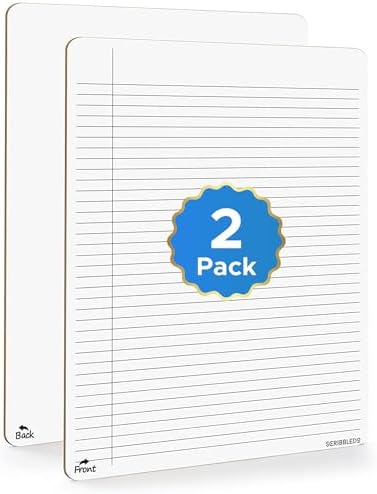 Scribbledo 2 Pack Dry Erase Notebook College Ruled Lined Board 9"x12 ...
