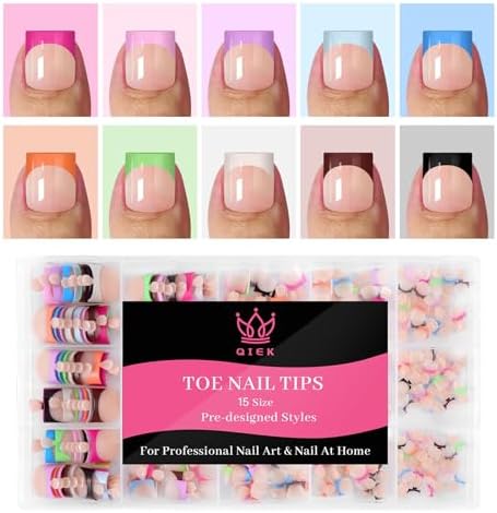 Amazon.com: 15 Sizes 300 PCS Press on Toenails for Women, 10 Rainbow ...