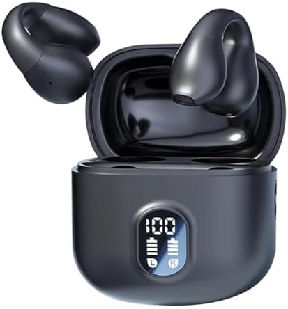 Open Ear Clip Running Headphones Wireless Bluetooth 5.4 OWS Hanging ...