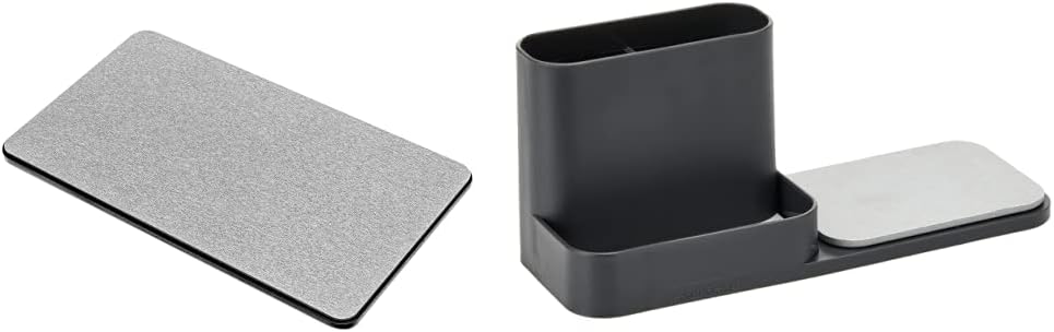 Amazon.com: madesmart Dish Mat + Sink Station - Granite Drying Stone ...