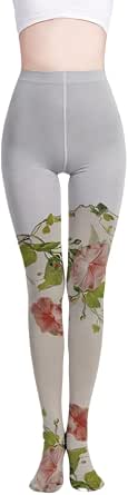 Generic Premium Velvet Fashion Flowers Print Leggings Patterned Opaque ...
