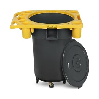Amazon.com: PLASTIC PRINCE Bundle 44-Gallon Round Trash Can with Lid ...