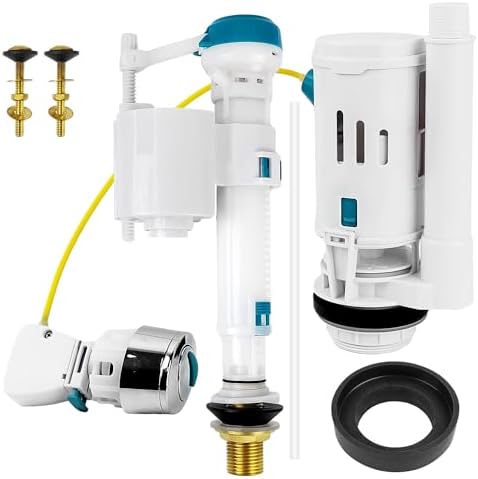 4 pcs Toilet Flush System Replacement Kit, 1 Drain Valve + 1 Water ...