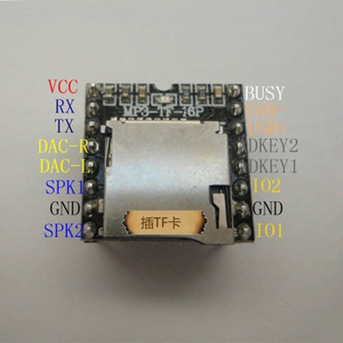 Amazon.com: REES52 MP3 Module U Disk Module TF Card Module MP3 Serial ...