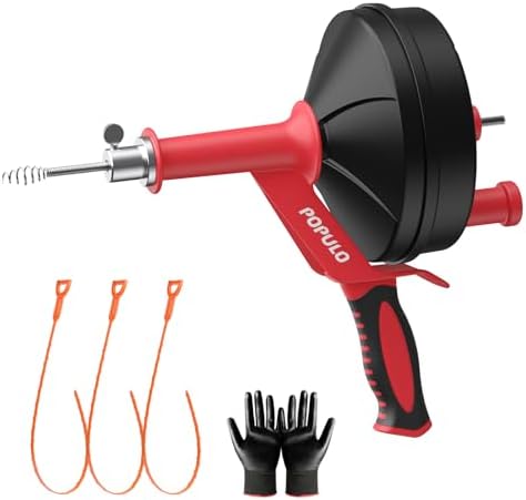 VEVOR Drain Auger 25Ft, Plumbing Snake Auto Feed, Plumbers Snake with ...