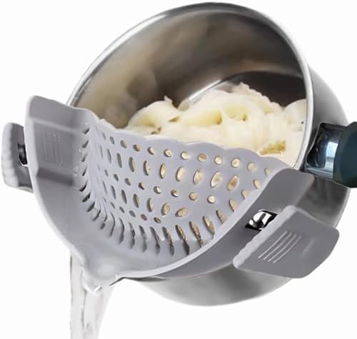 Amazon.com: Grey Silicone Pot Strainer and Pasta Strainer, Universal ...