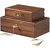 Amazon.com: VinneGenzz Walnut Storage Boxes with Locking Lid Set of 2 ...