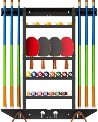 Amazon.com: DITKOK Metal Pool Stick Holder Wall Mount, Pool Cue Rack ...