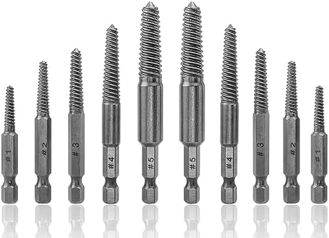 Bestgle 10 Pcs Screw Extractor Set High-Speed Steel Easy Out Broken ...