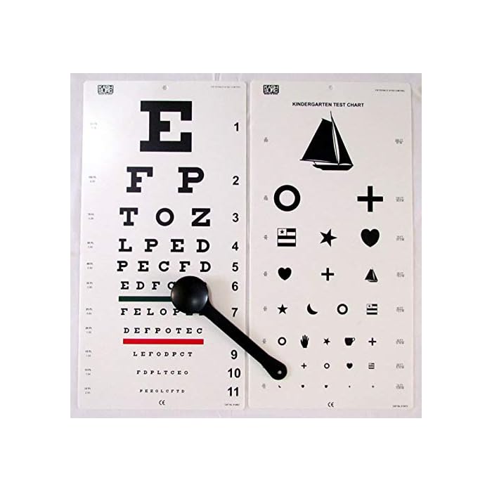 Buy Snellen Eye and Kindergarten Eye Chart 20 Feet with Eye Occluder ...