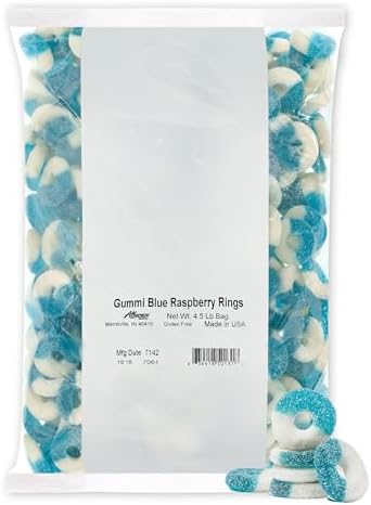 Amazon.com: Albanese World's Best Gummi Blue Raspberry Rings | 4.5lbs ...