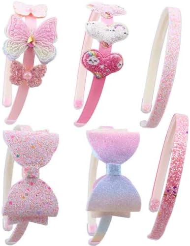 Amazon.com : YYDDYRX 6 Pack Girls Headbands Glitter Kids Headbands Bow ...