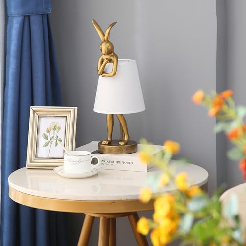 Generic Resin Animal Rabbit Table Lamp,LED Bunny Decor Desk Lamp ...