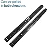 Hitefu 1 Pair Drawer Slides 14 Inch, 2 Section Black Drawer Rails Full ...