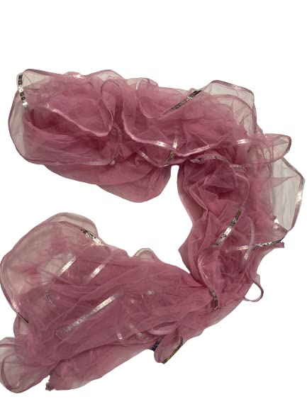 Self Design Net Frill Onion Pink Color Women Frill Dupatta For Women ...
