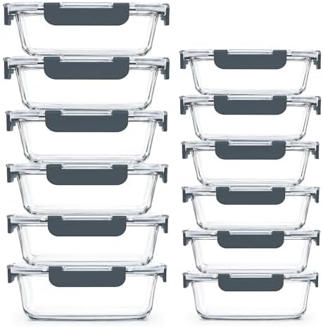 Haushaltszauber® Food Storage Containers Set - 12 Pieces (6 x 1040 ml ...