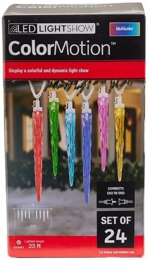 Amazon.com: Gemmy Lightshow ColorMotion Multi-Color LED Icicle Light ...
