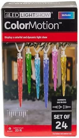 Amazon.com: Gemmy Lightshow ColorMotion Multi-Color LED Icicle Light ...