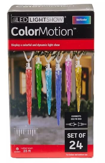 Amazon.com: Gemmy Lightshow ColorMotion Multi-Color LED Icicle Light ...