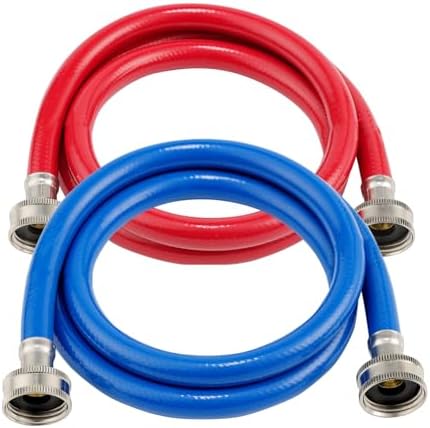 Amazon.com: PLUMBINGMASTER 10 FT Rubber Washing Machine Hoses, Red and ...