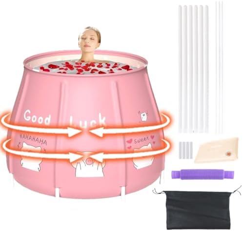 YINTECH Large Foldable Soaking Bathing Tub Portable Bathtub for Adults ...