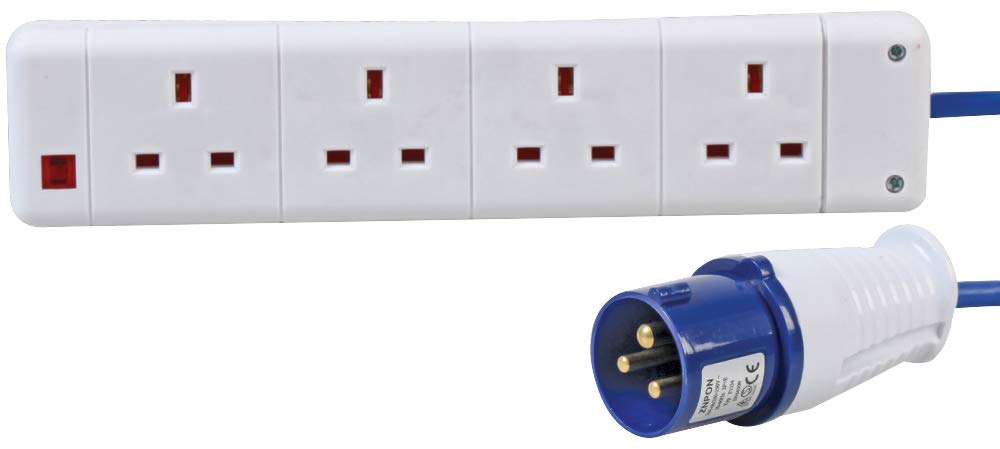 Pro Elec PEL00789 Extension Lead, 4 Gang to 16A Plug, 1 m : Amazon.co ...